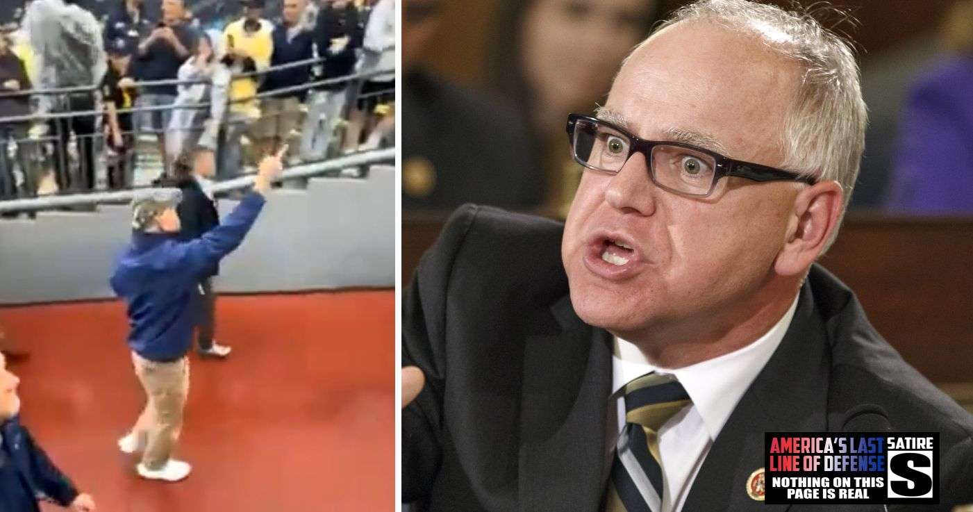 Tim Walz Banned from Michigan Games after Flipping Off the Fans ...