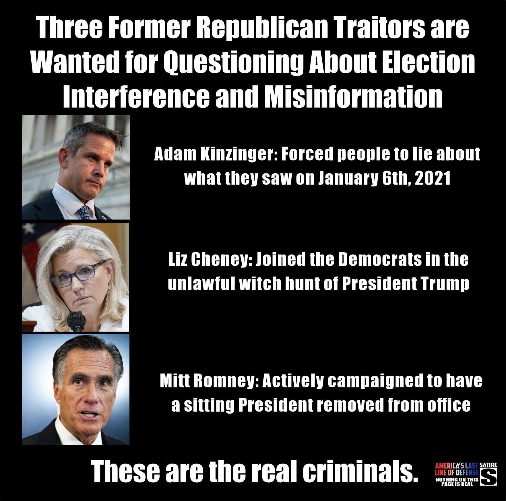 Three Former Republican Traitors are Wanted for Questioning About ...
